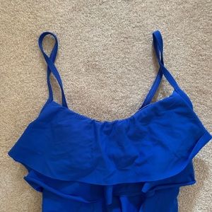 Aqua Green | Swim | Royal Blue Solid Ruffle One Piece Swimsuit | Poshmark